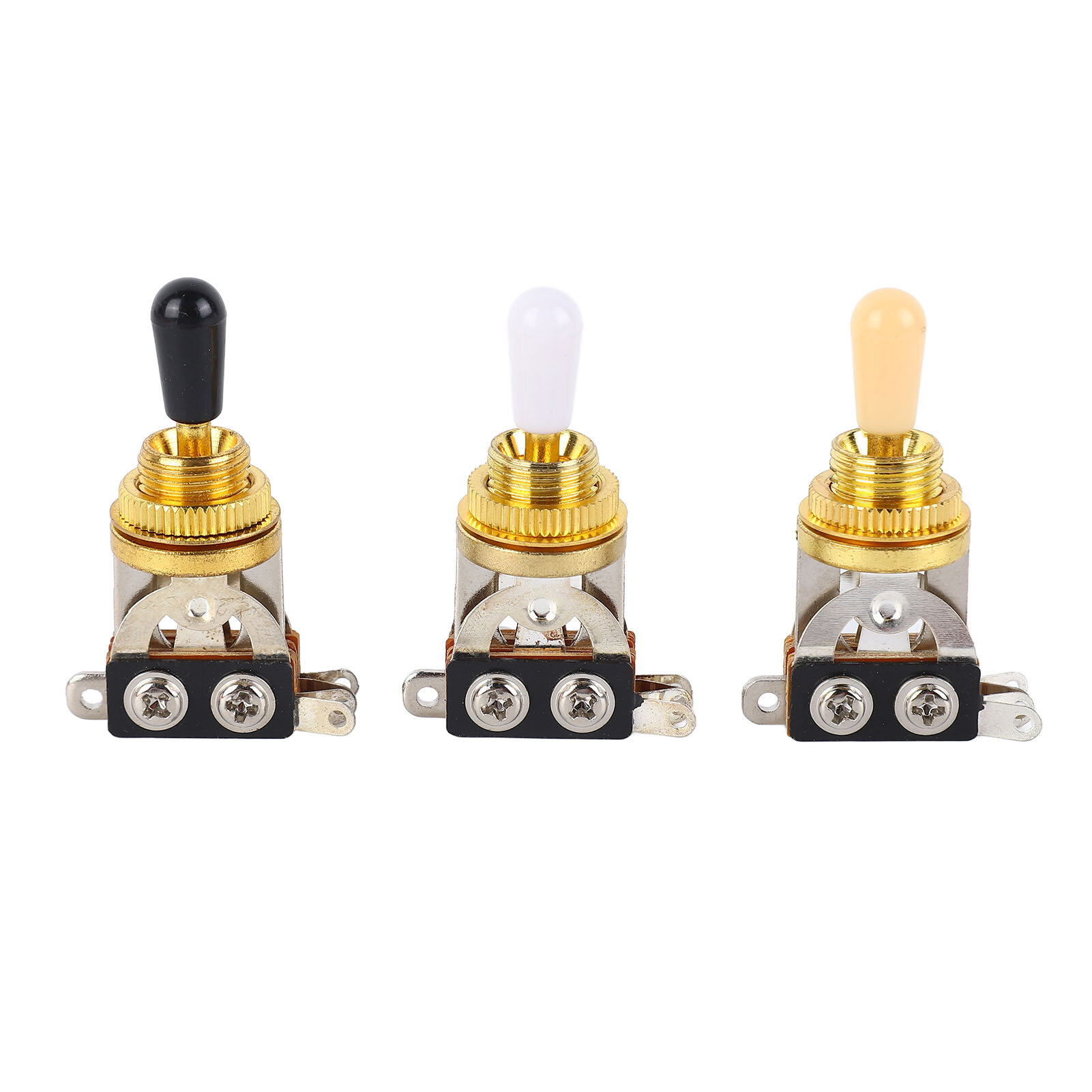 3PCS 3 -Way Guitar Toggle Switcheres Короткое выключатель с черными белыми кремами