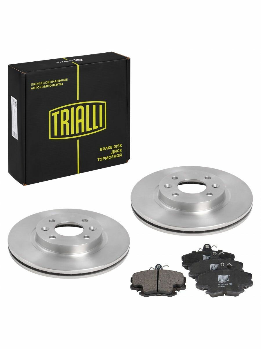 Комплект тормозных дисков и колодок для Renault Logan (07-) передний, TRIALLI BK095103