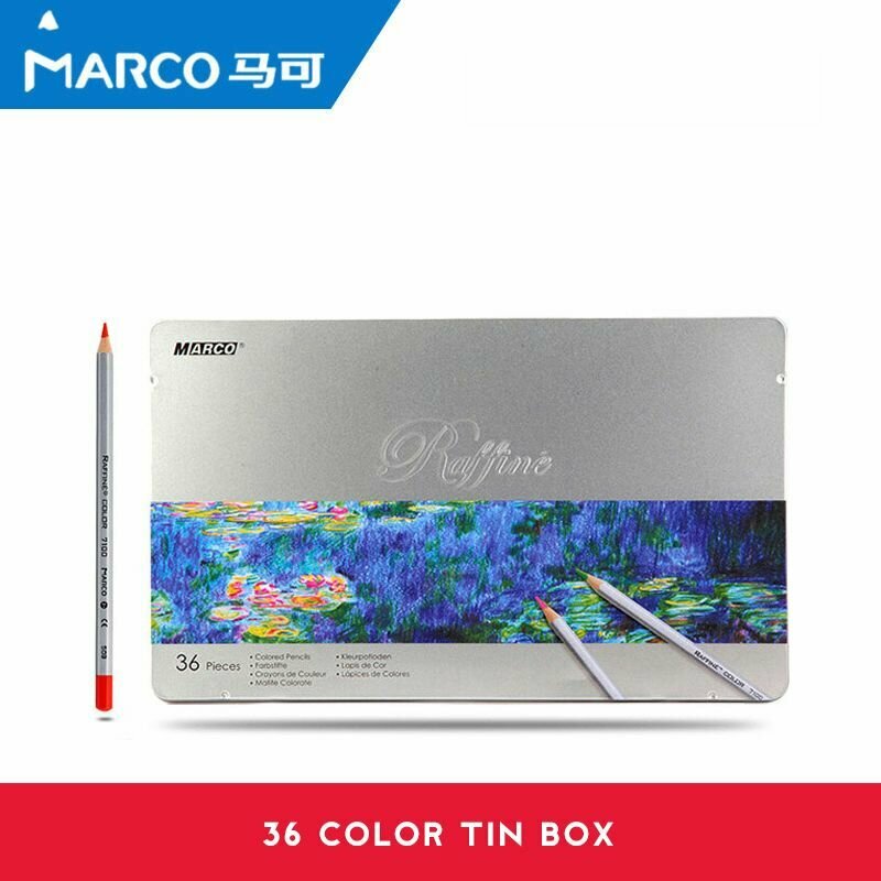 Карандаши цветные marco raffine 24/36/48/72 цвета нетоксичн