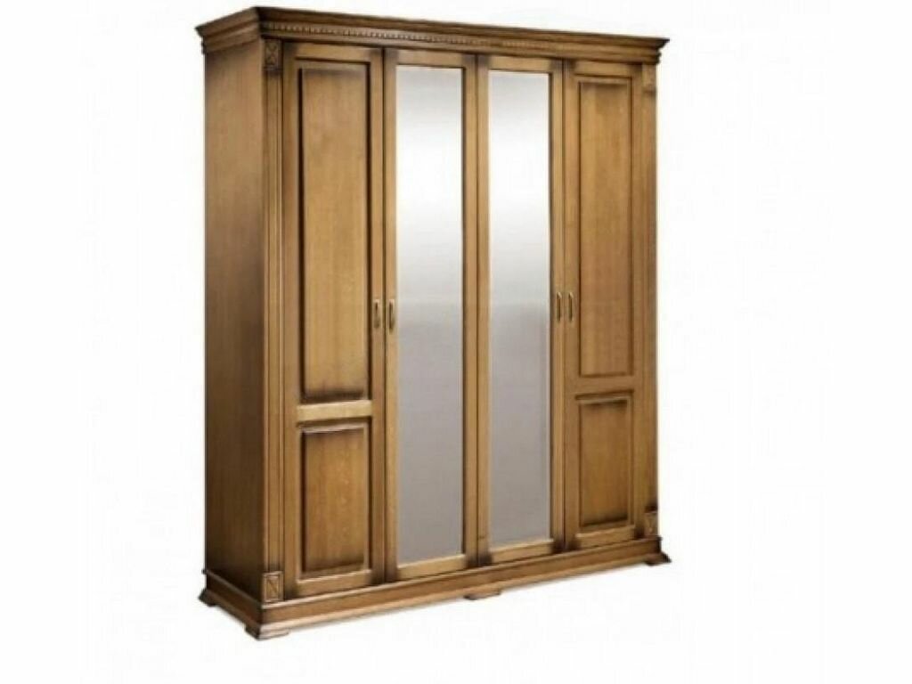 Шкаф Верди №371 из Массива сосны, 200х55х220 см, классический орех 2