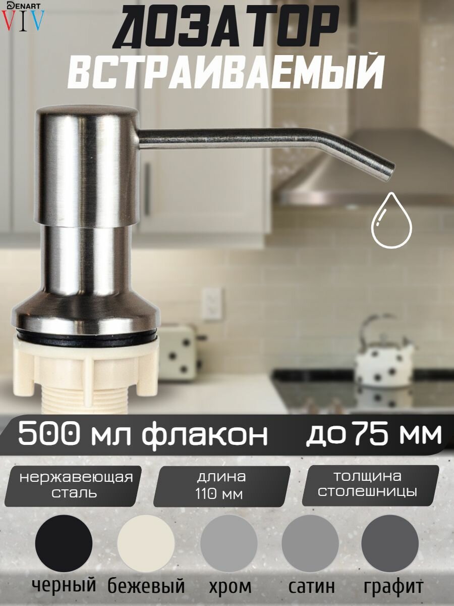 Дозатор для моющего средства на кухню встраиваемый
