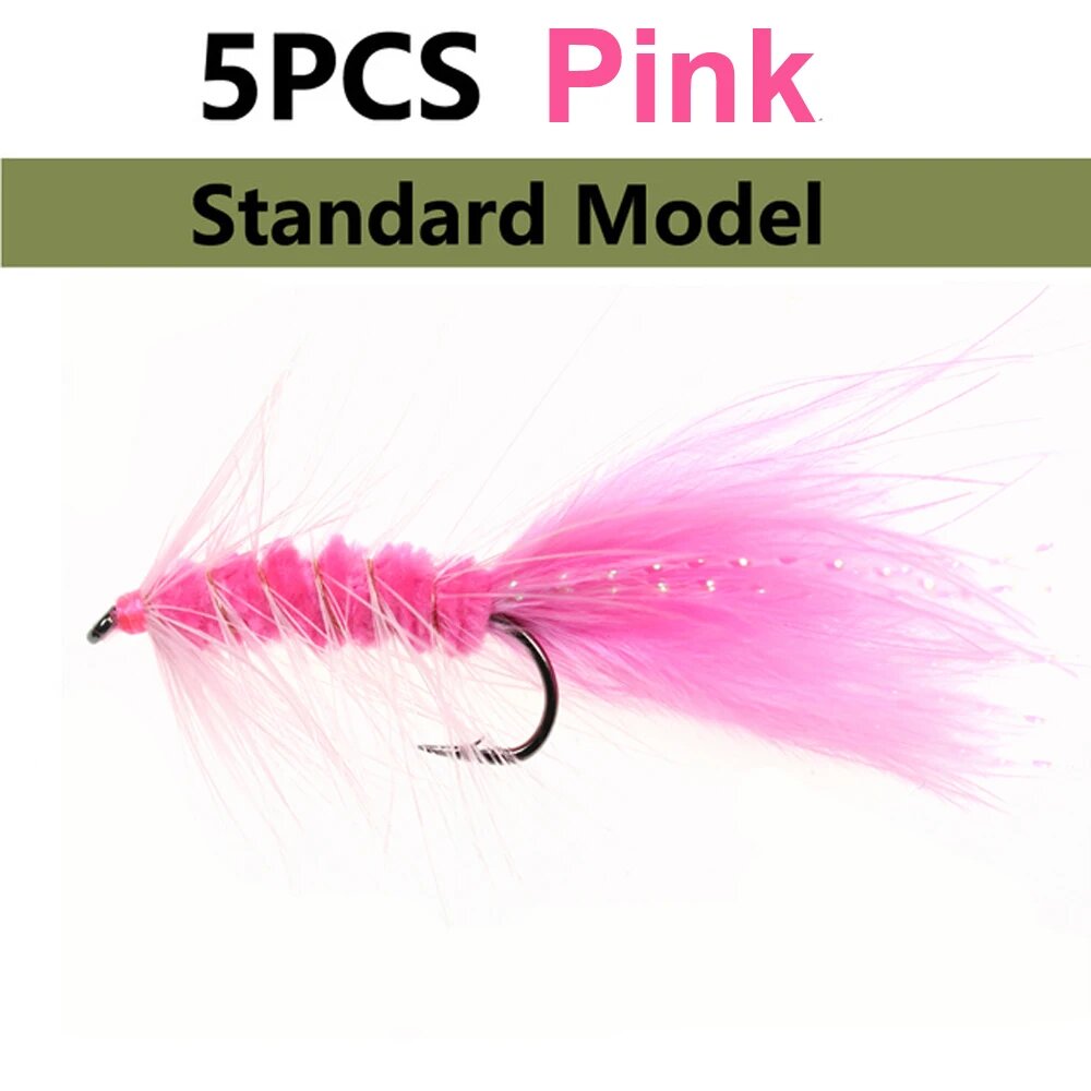 5 шт. искусственные мухи JIGEECARP для ловли карпа Розовый, Size 4, 5pcs Pink Standard