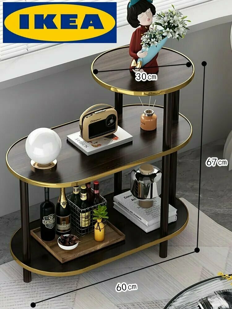 Приставной стол IKEA, мраморная столешница, 60 см х 30 см x 68 см