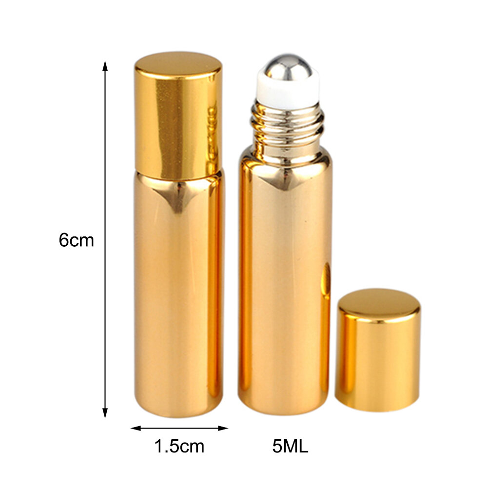 7 шт. Переполняемые духовные бутылочные бутылки стекла эфирного масла бутылки портативный легкий пустой рулет на бутылке для перемещения 5 мл серебра