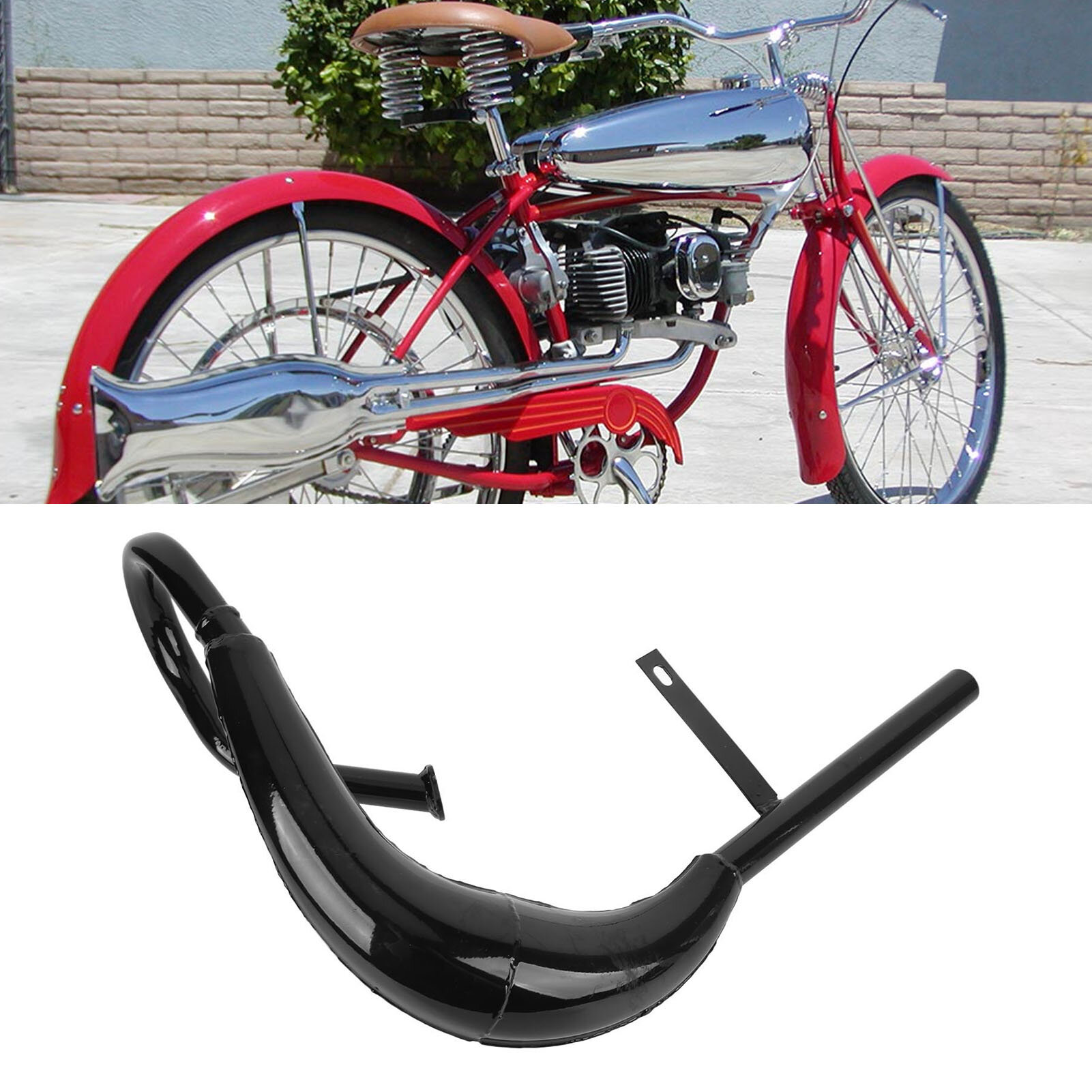 Выхлопная труба мотоцикла диаметром 40 мм из алюминиевого сплава, шумоподавление, выхлопная труба электрического велосипеда с прокладкой глушителя, черная