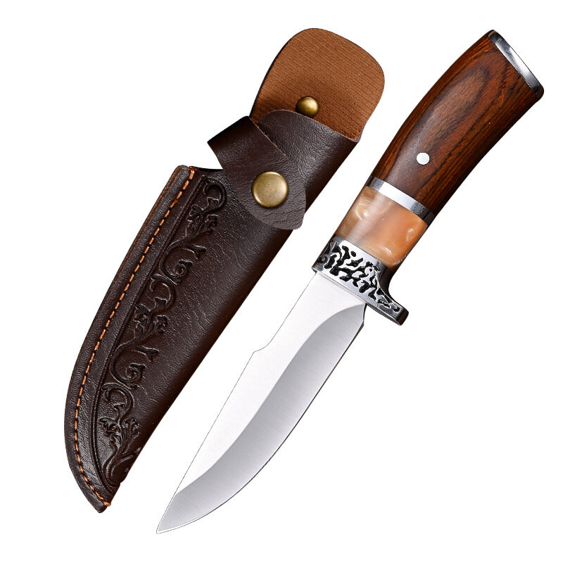 Портативный многофункциональный прямой нож для выживания, высокая твердость, износостойкость, нож для активного отдыха, разделка туш, самооборона, портативный острый нож.