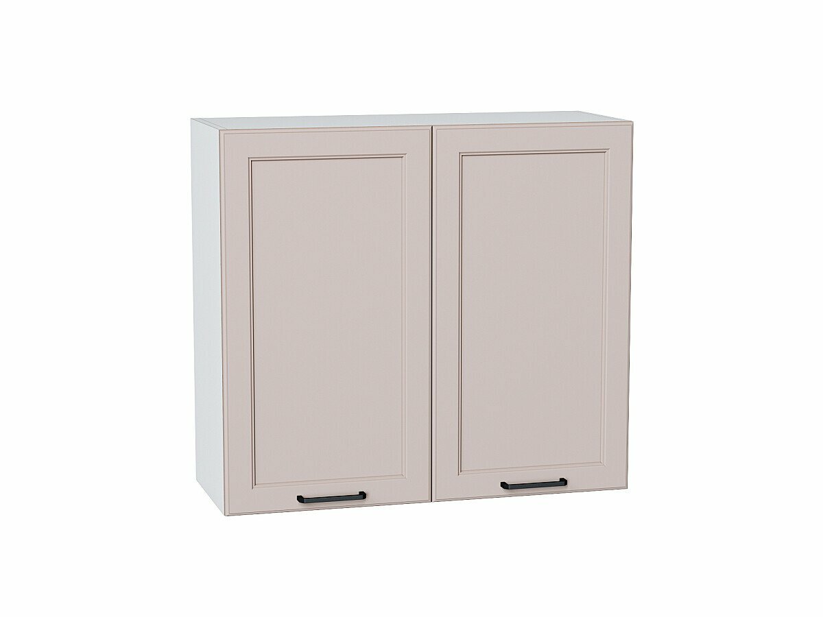 Шкаф верхний с 2-мя дверцами Барселона, цвет фасада Кашемир, цвет каркаса Белый, 716*800*324 мм