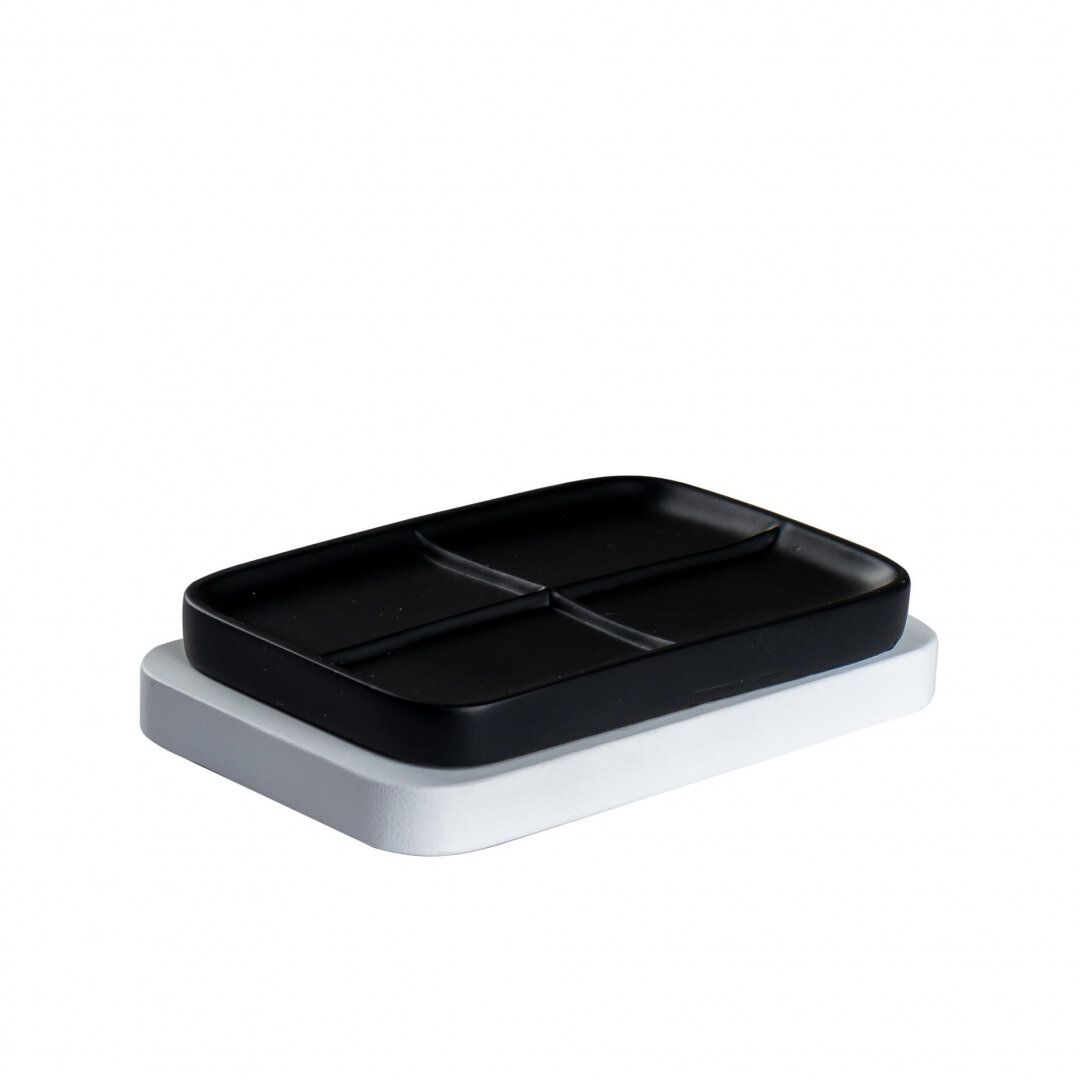 Мыльница RIDDER Amara настольная, полирезина, чёрно-белый 2244320