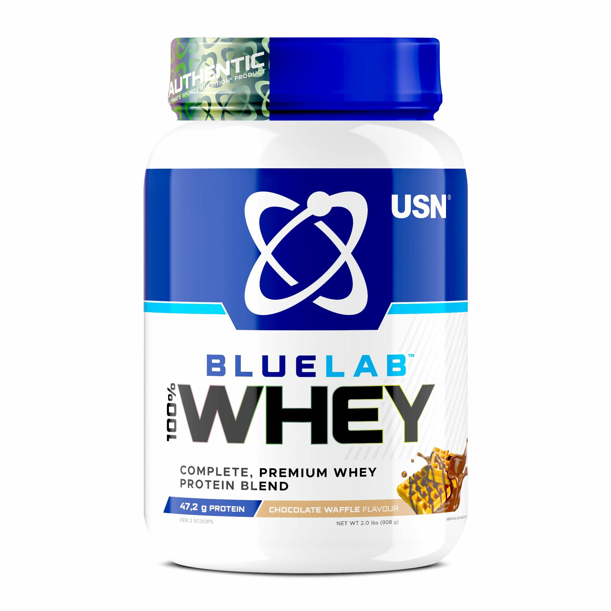 USN (SAR) BlueLab 100% Whey Premium Protein 908 гр Шоколадная вафля