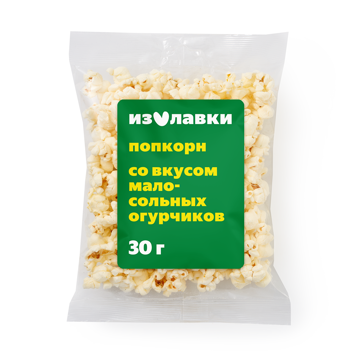 Попкорн "Из Лавки", со вкусом малосольных огурчиков, хрустящий, 30 г
