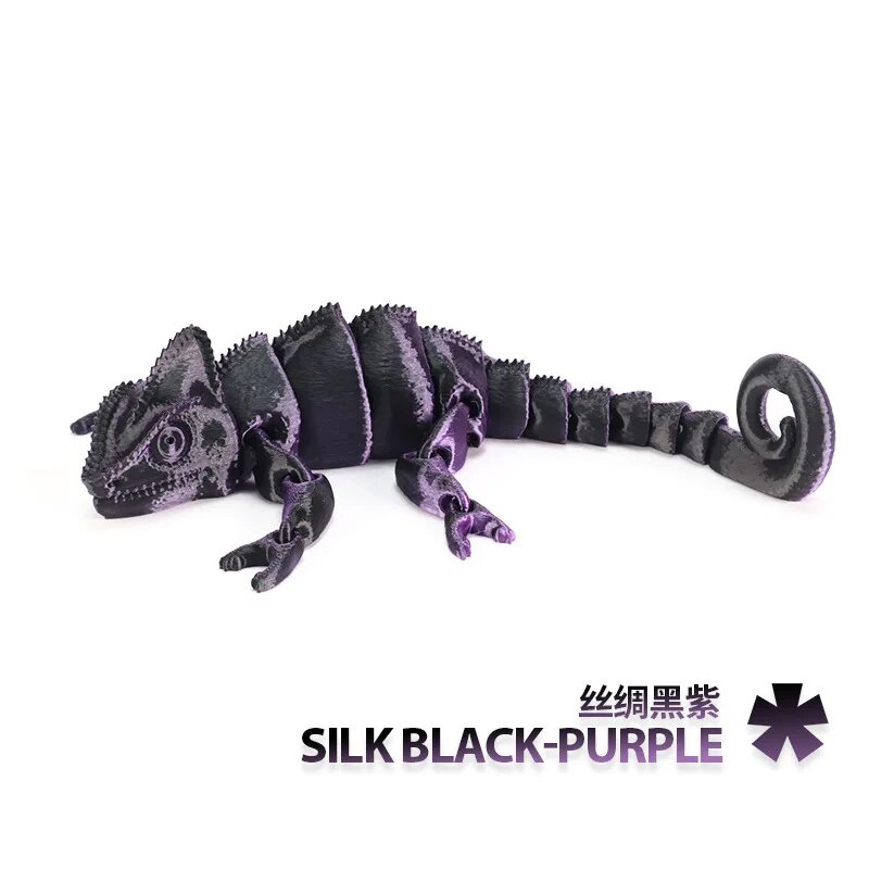 MOONBIFFY Фигурки хамелеона из резины black purple