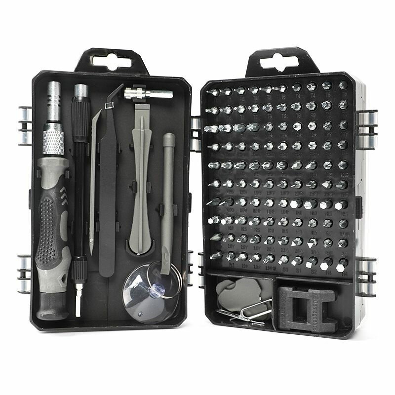 Набор отверток 115 в 1 для точных работ c битами из стали S2 в металлическом кейсе