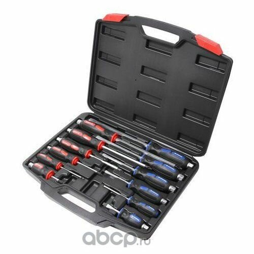 Набор отверток ударных магнитных 12 пр: шлицевые: 6.5х38, 3х75, 5.5х75, 6.5х100, 8.0х150, 10х200, кр FORSAGE F21310