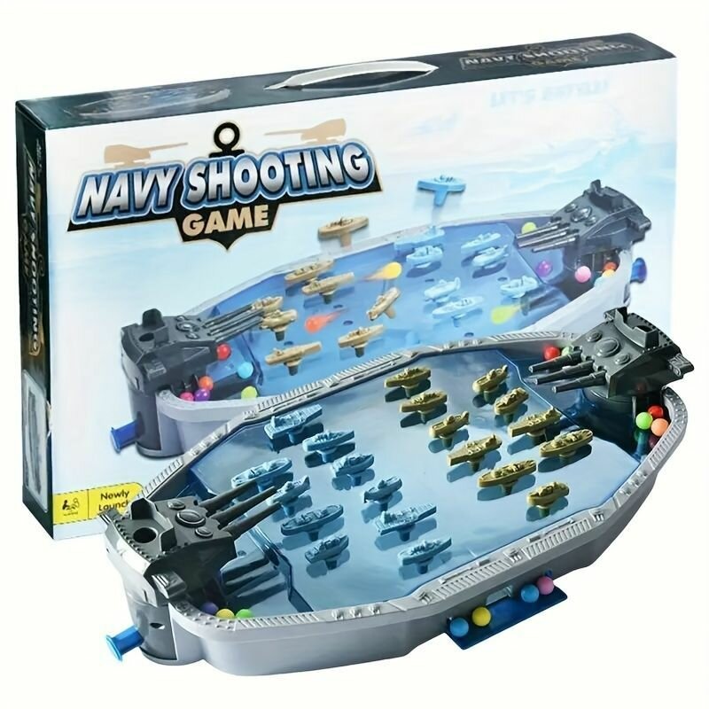 Настольная игра-стрелялка "Морской бой"-боевая игра с драгоценными камнями для 2 игроков, подходящая для семейных посиделок, веселых подарков