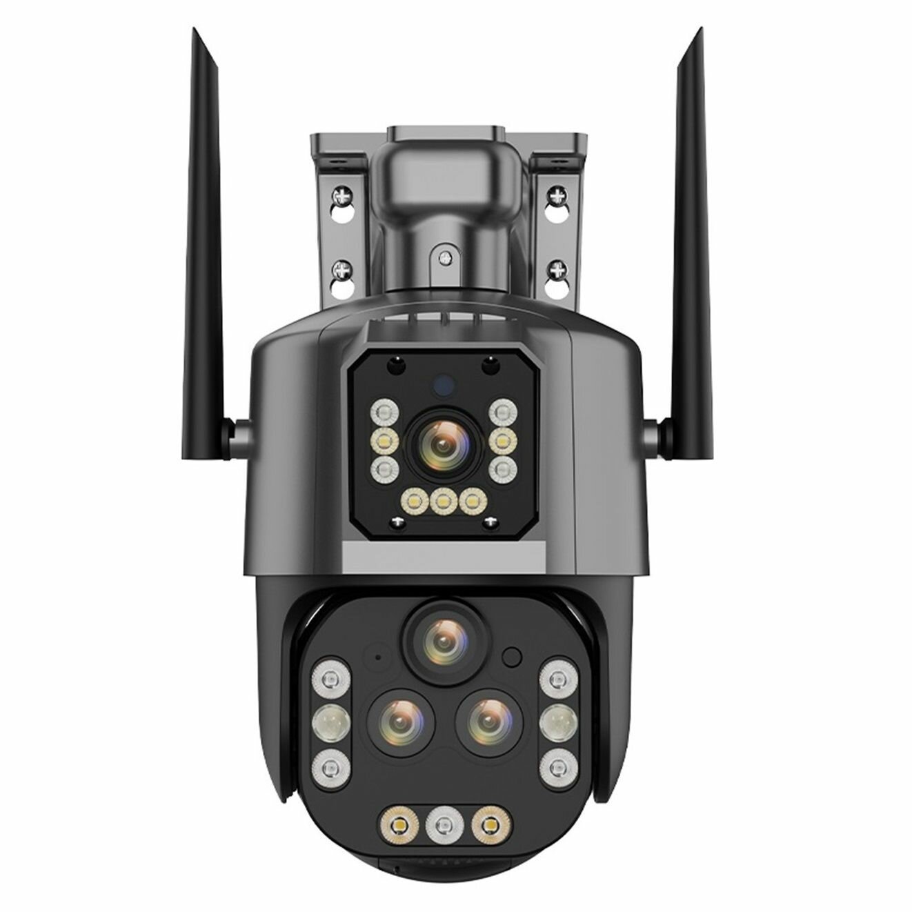 Солнечная камера наблюдения, 4 объектива, двойной экран, 8K, 16 МП, HD, IP, 20x Zoom
