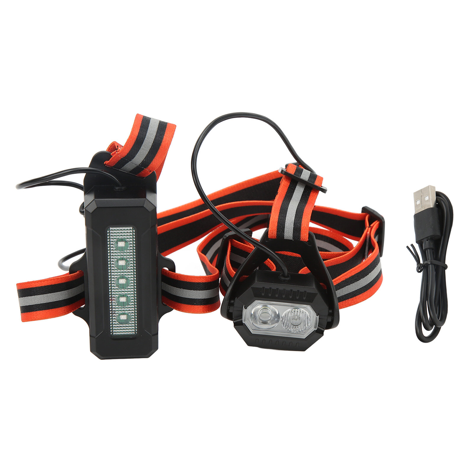 Нагрудный беговой фонарь с USB-зарядкой, светоотражающий светодиодный фонарь для ночного бега, для езды на велосипеде, кемпинга и походов.