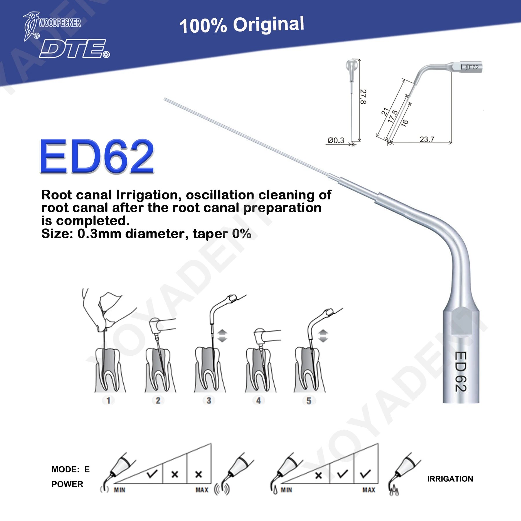 Насадки Woodpecker DTE ED-Series для ультразвукового скалера ED62