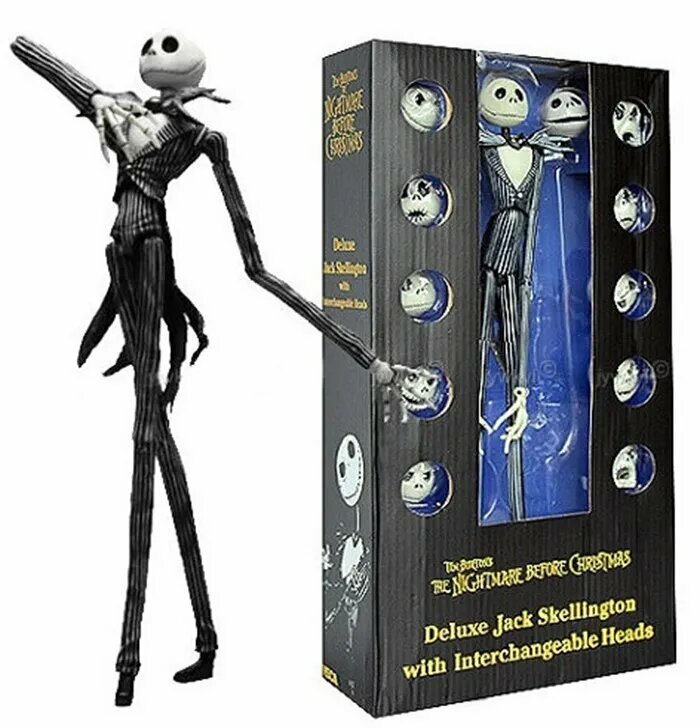 Фигурка Джек Скеллингтон 12 голов - Кошмар перед Рождеством (33см.)