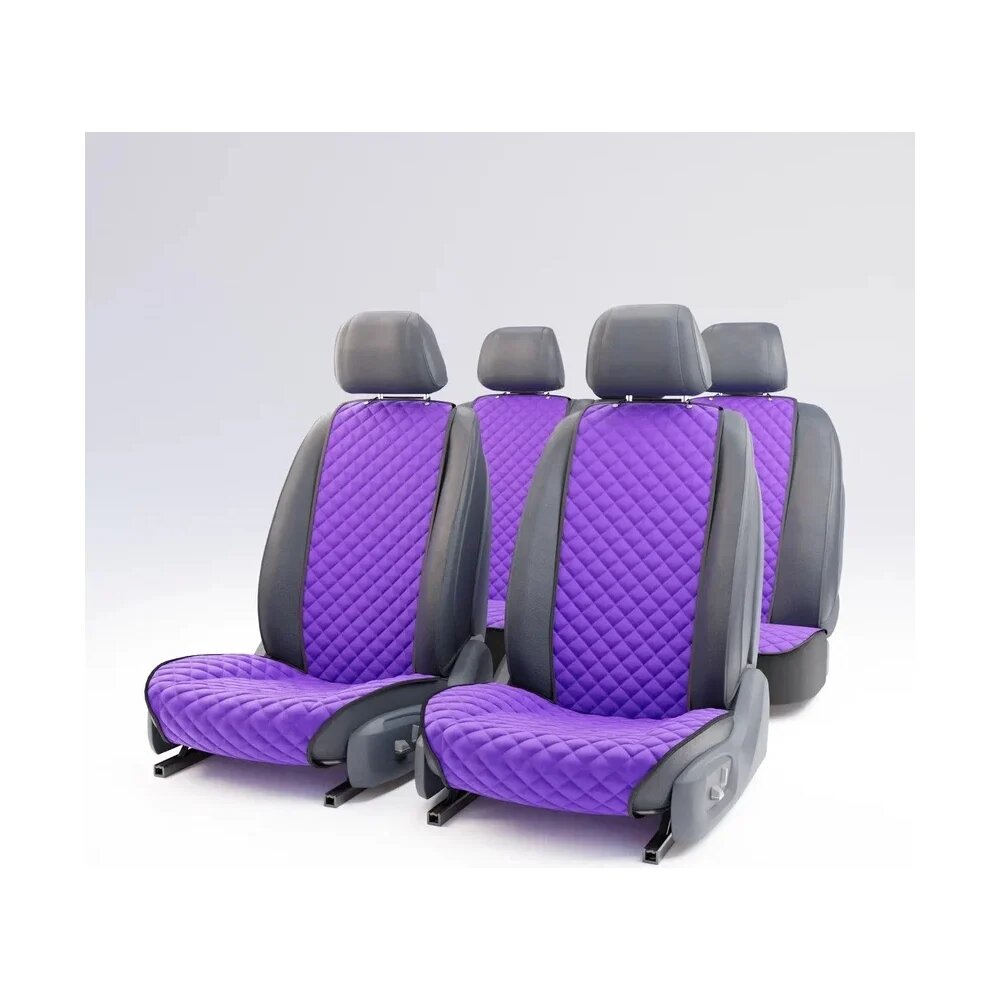 DuffCar Автомобильные накидки из алькантары, полный комплект Фиолетовый 24-2471-102