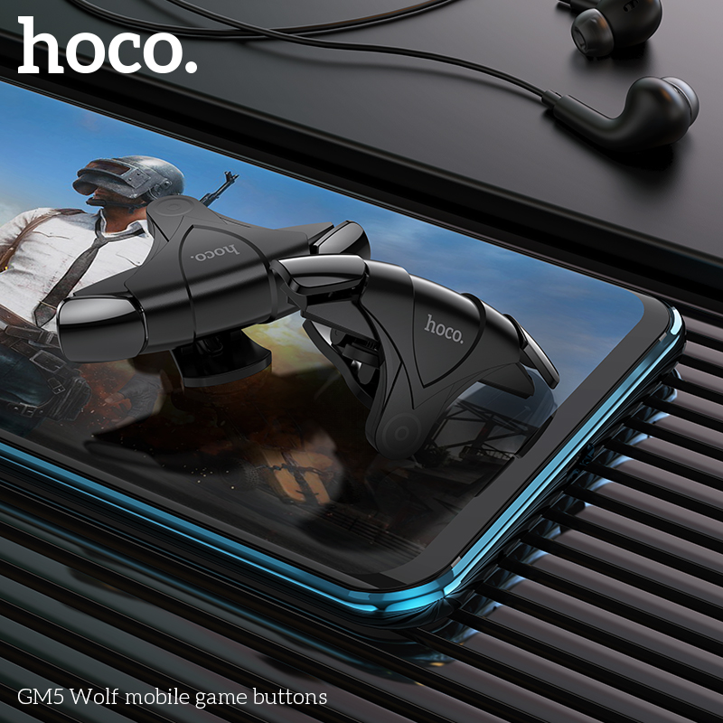 Триггер Hoco GM5 для игры в PUBG, для мобильных телефонов, черный, 2 шт — фото 1