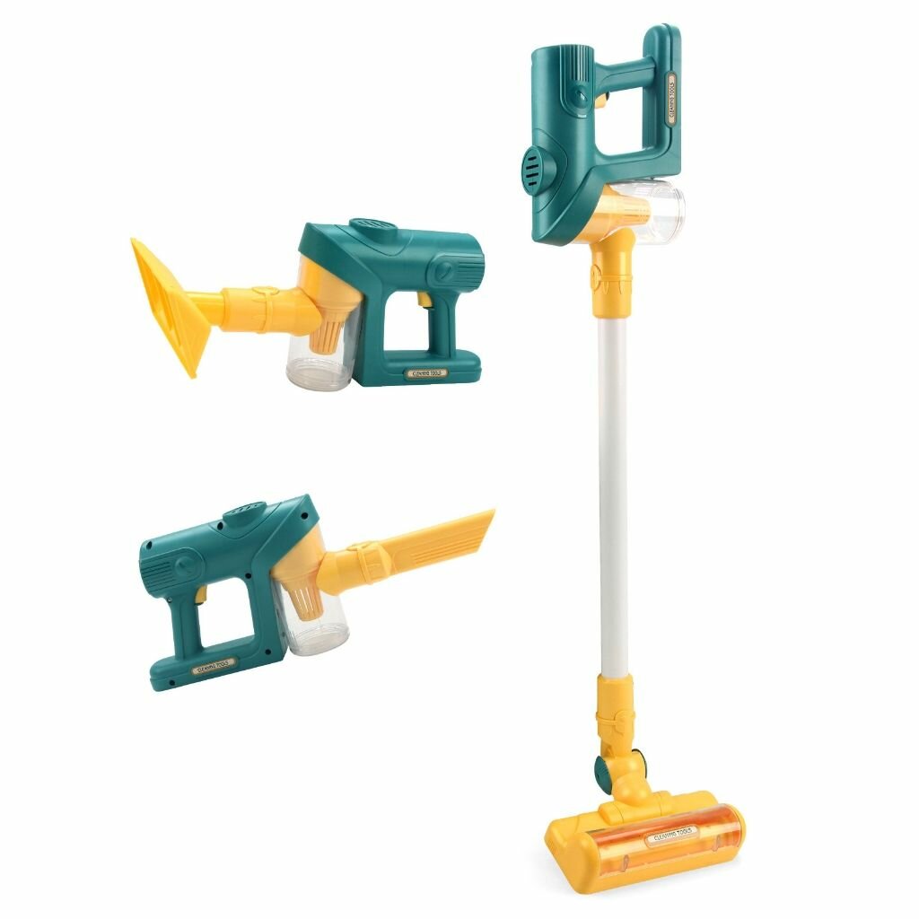 Игрушка-пылесос с реалистичными звуками и подсветкой для детей, обучающий портативный набор чистки, подарок малышей