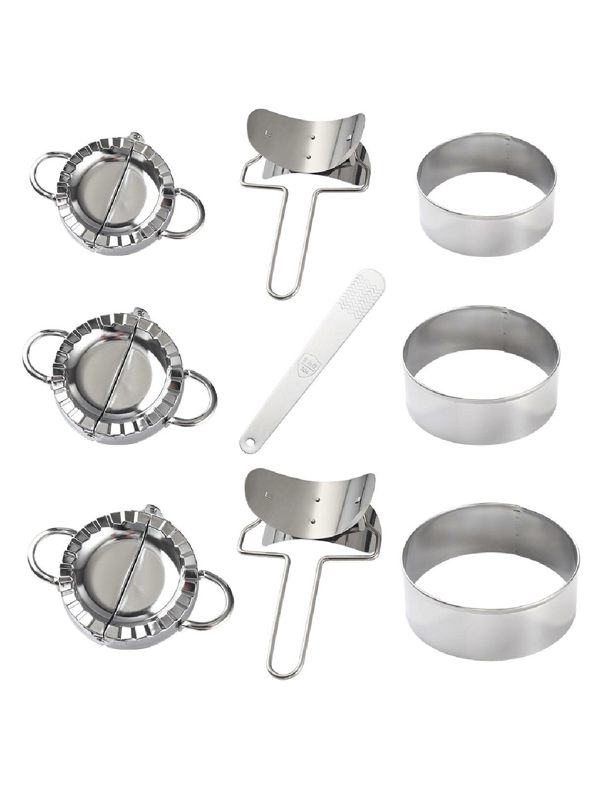 Набор из 9 портативных форм для пельменей из нержавеющей стали с ручным захватом для равиоли, эмпанадас, теста и начинки