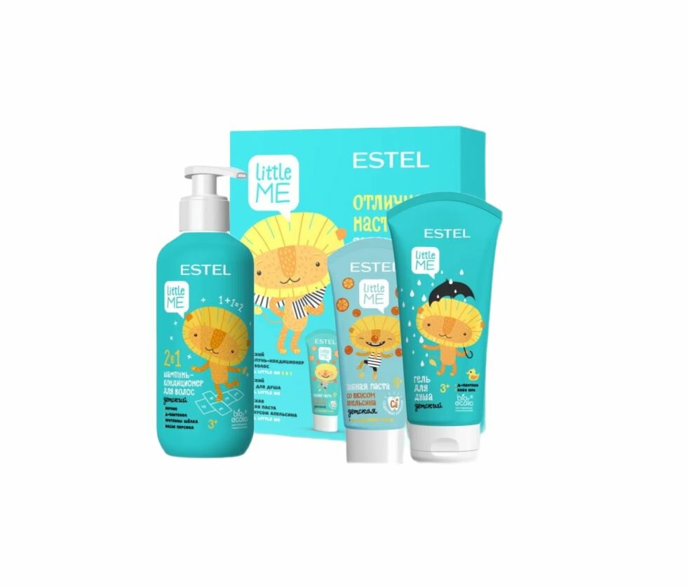 ESTEL Little Me Набор Отличное настроение, шампунь-кондиционер 300мл, гель для душа 200мл, зубная паста 60 мл