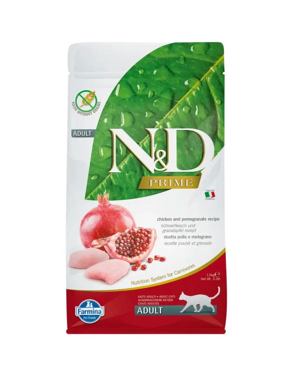 Сухой корм Farmina ND Prime Cat Chicken / Pomegranate Adult для взрослых кошек с курицей и гранатом, 1,5кг