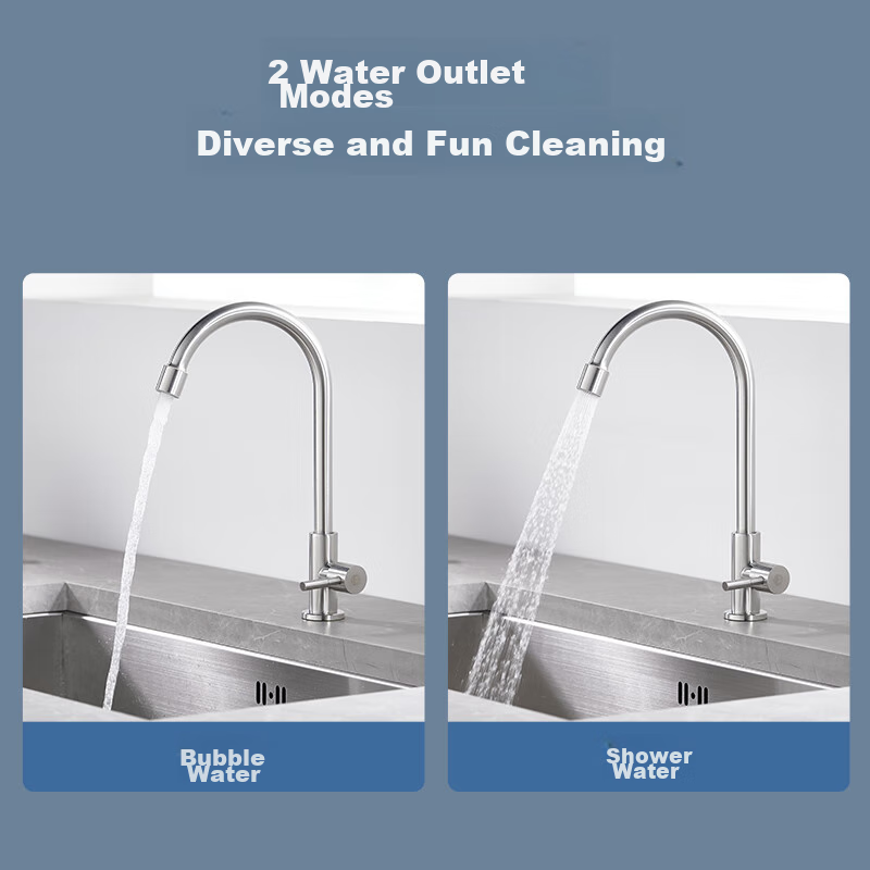 Jingdong Jingzao 304 stainless steel kitchen faucet single cold healthy lead washing basin sink faucet 360° rotation