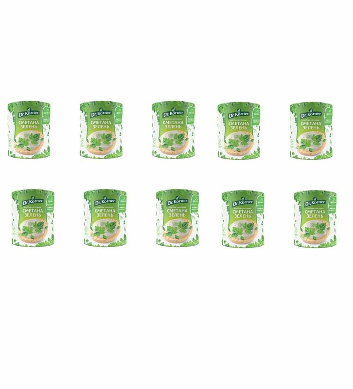 Dr.Korner Хлебцы рисовые со сметаной и зеленью, 80 гр, 10 упаковок в коробке