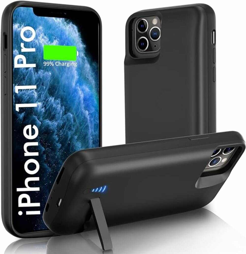 Для iPhone 11 Pro внешний чехол для аккумулятора, чехол для зарядки, подставка, удлиненный аккумулятор-ROMIKY