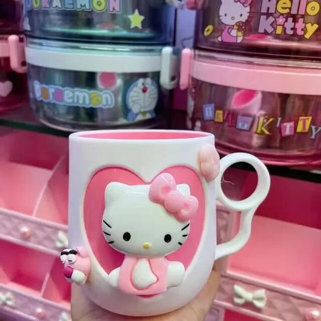 Новая милая кружка для полоскания рта с мультяшной парочкой Hello Kitty, креативная детская кружка для зубной щетки и ополаскивателя для рта с мультяшной тематикой Sanrio.