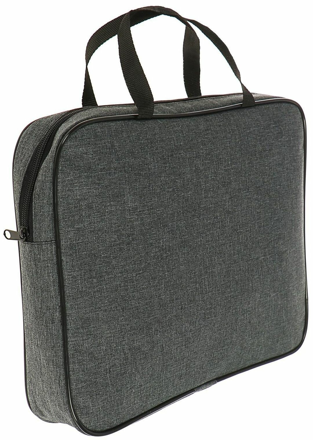 Папка текстильная "Графит" на молнии с ручками, сумка-портфель для тетрадей, бумаг, документов, А4, 350 х 270 х 60 мм