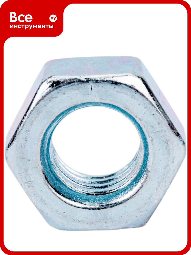 Гайка FastenPro DIN 934 M10 из оцинкованной стали, правая резьба, класс прочности 10, совместима с размером под ключ