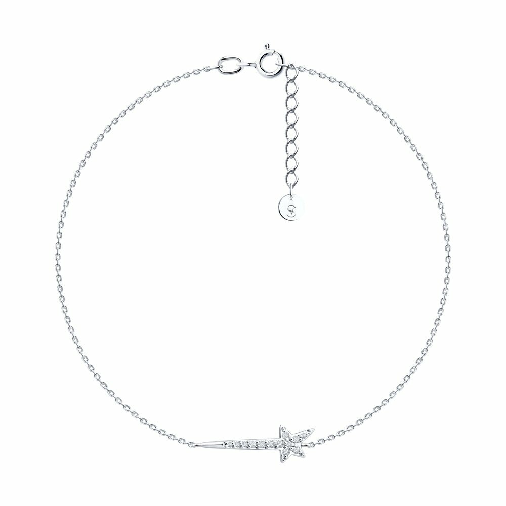 Браслет, белое золото, 585 проба, бриллиант