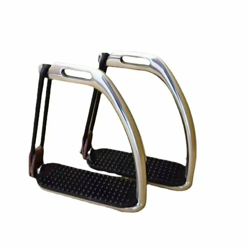 Стремена для лошади, для безопасности, серебристые, длина 12 см, комплект 2 шт