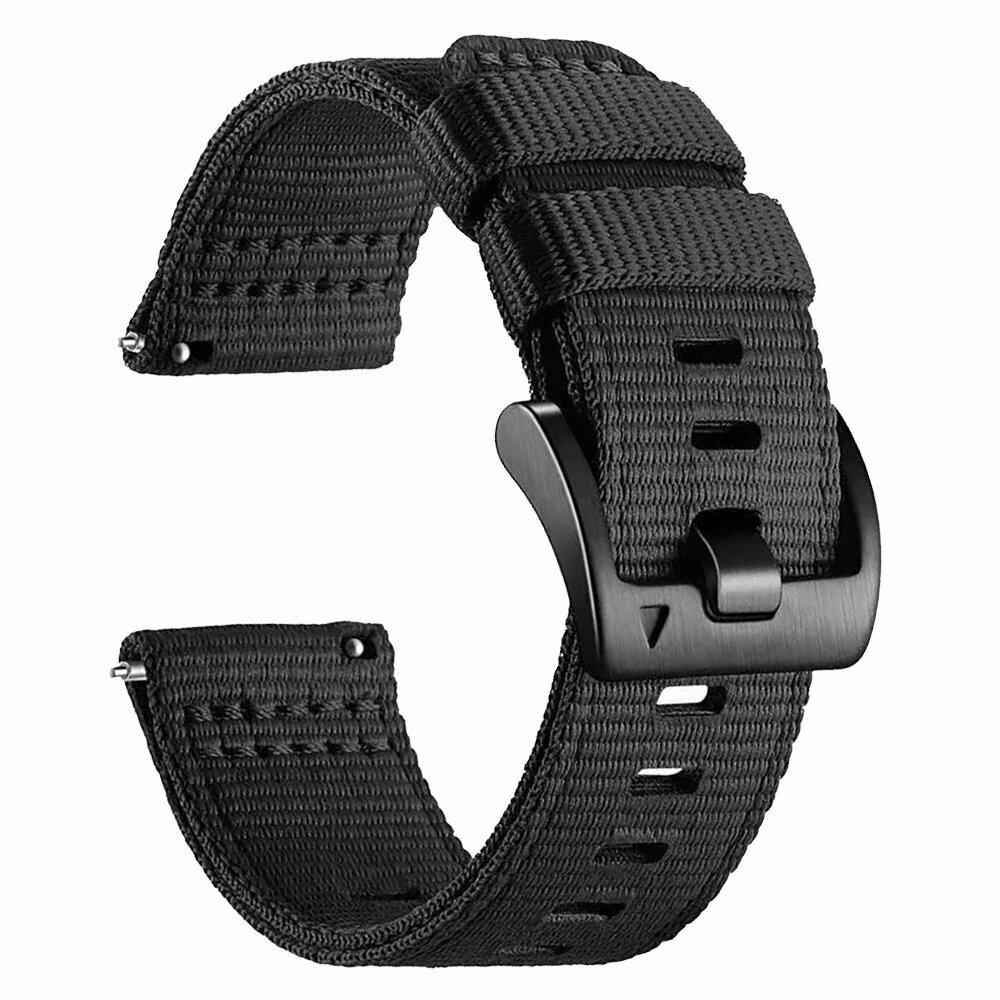 Черный холщовый ремешок 22 мм для Garmin Forerunner 570