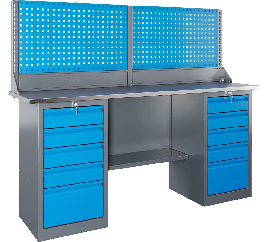 Верстак слесарный Верстакофф SLF 181.55-1 (116211), синий/серый