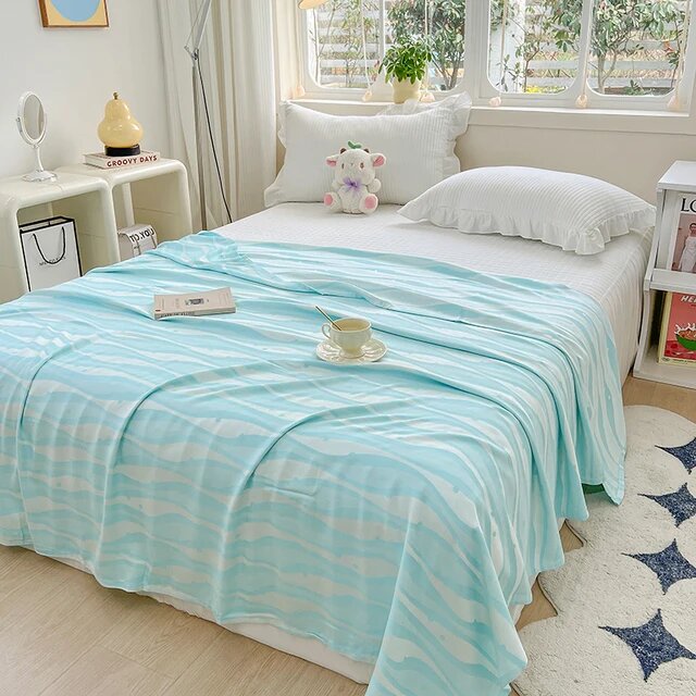 Новое летнее одеяло из 100% бамбука класса A, чистое натуральное растительное дышащее одеяло, охлаждающие одеяла, мягкое, приятное для кожи, прохладное одеяло