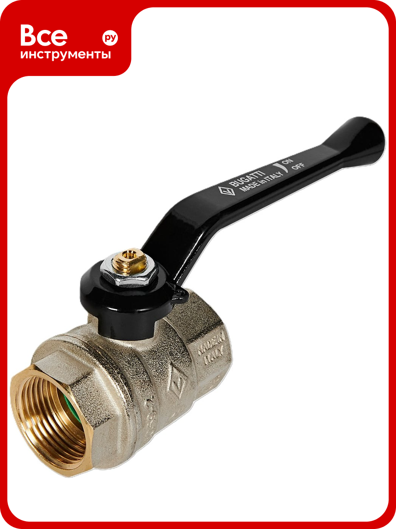 Шаровый кран В/В Ду-20 /3/4 ручка черная Bugatti OREGON 03000169, для защиты от коррозии