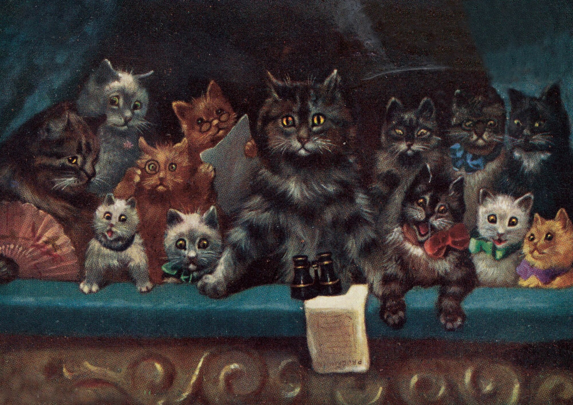 Постер. Кошачьи миры. Луис Уэйн. Волнующий момент. Формат А3.