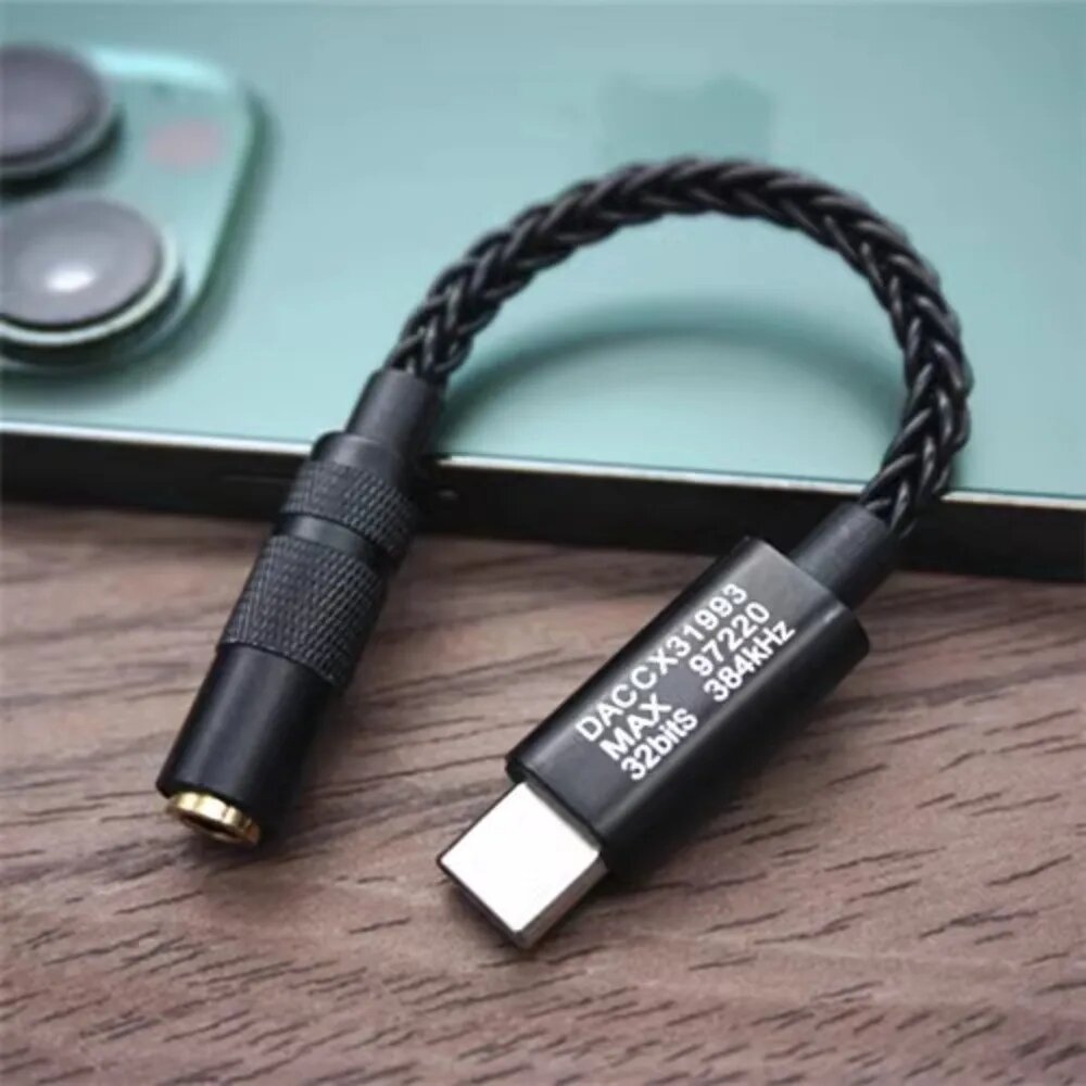 Черный цифровой аудиоусилитель CX31993 + MAX97220 двойной чип Type-c-3,5 мм AMP Hi-Fi аудио адаптер PCM 32 бит/384 кГц ЦАП для наушников