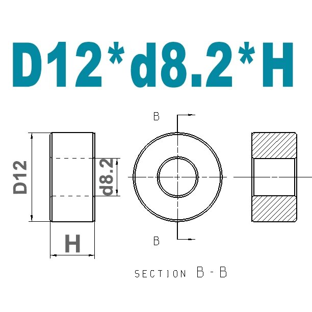 Алюминиевые втулки M3 M4 M5 M6 M8 D12xd8xH, H8(8pc)