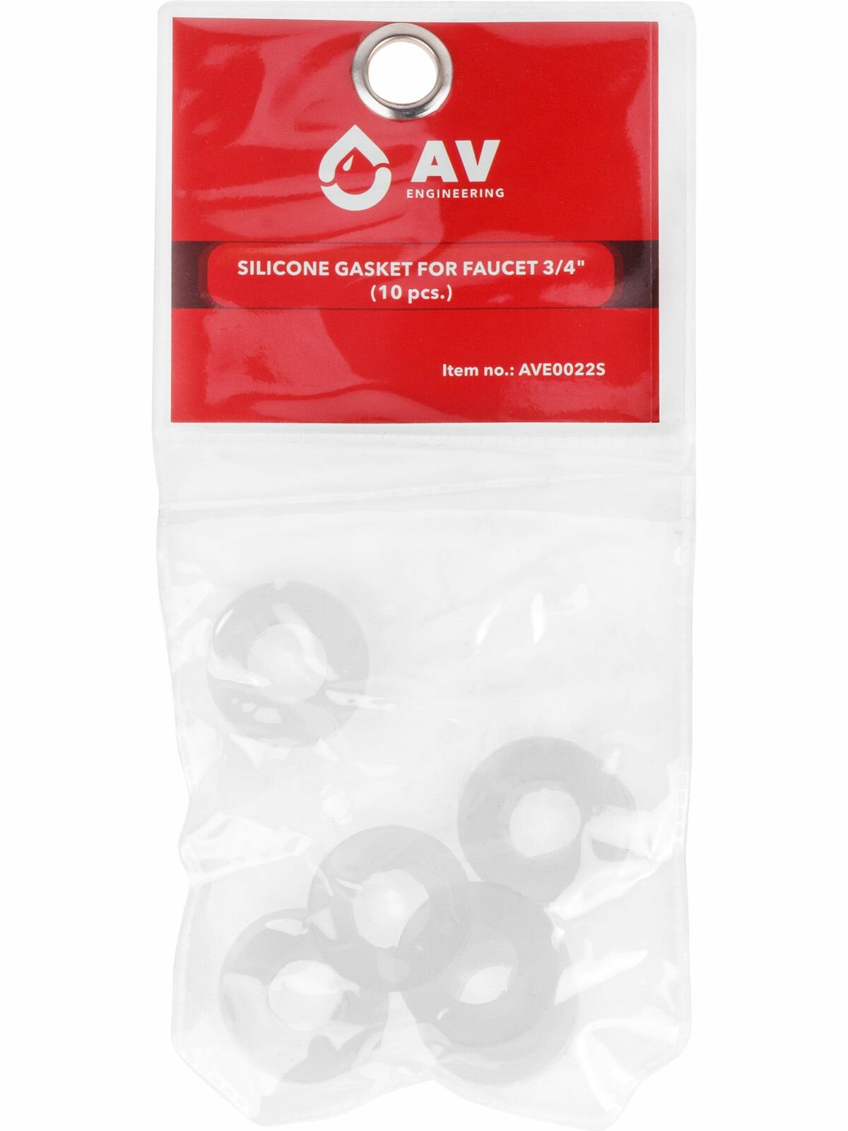 Прокладка силиконовая для смесителя 3/4" AV ENGINEERING 10 штук, белые (AVE0022S)