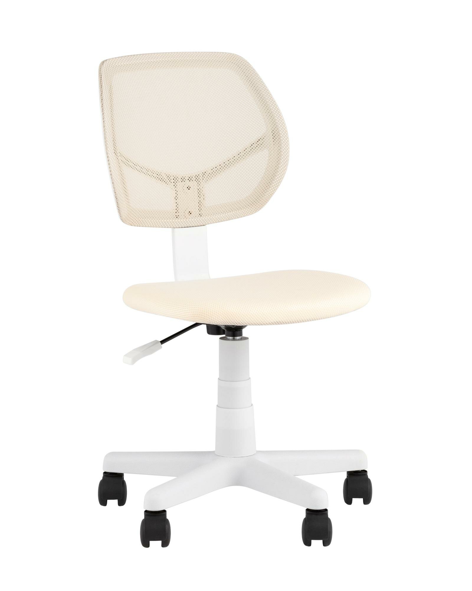 Компьютерное кресло лоло STOOL GROUP бежевый, пластик и металл и ткань, твердое сиденье, без подлокотников