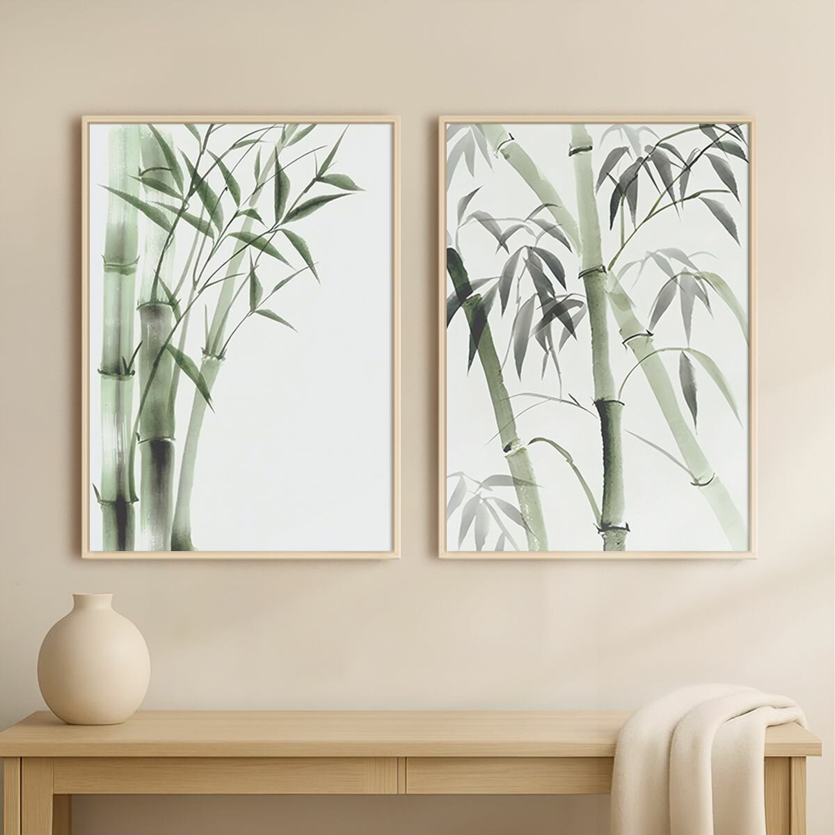 Постер 2 шт 60х90 без рамки "Бамбук" набор картин для интерьера