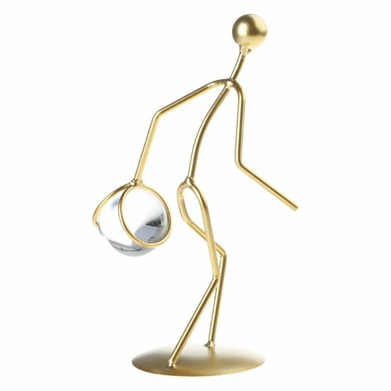 Простое золотое геометрическое украшение хрустального шара спортсмена из кованого железа-Running Dribble C