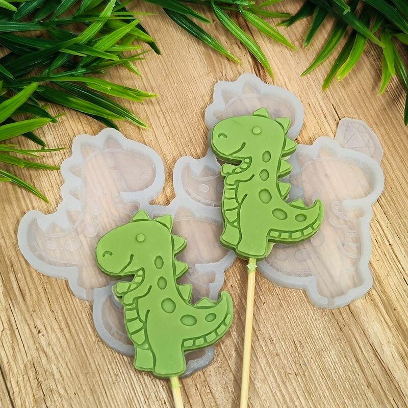 Силиконовая форма для леденцов Brilliant Mold. Молд Дино леденцы