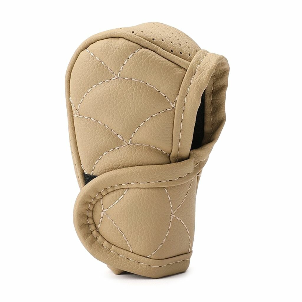 Защитный чехол для переключения передач автомобиля, кожаный коробки передач-бежевый