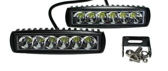 Фара светодиодная прямоугольная 18Вт (6*3W) (12-24V) Spot (дальний) 156х42х40мм Nord YADA